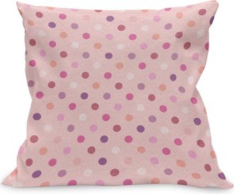 Abakuhaus Punktmuster Kissenbezug, Bunte Romantische Tupfen In Den Geometrischen Formen Vintager Starker Druck, Kissenhülle mit Reißverschluss Beidseitiger Druc