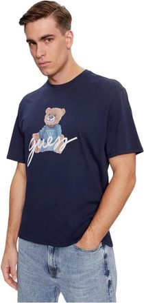 Guess Homme, Tops, Bleu, Taille: S Slim Logo Tee