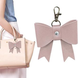 Generic Breloque en forme darc pour portefeuille, breloque pour sac &agrave; main - Joli grand noeud en forme darc - En cuir synth&eacute;tique - Accessoire de pendentif es