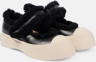 Marni Baskets Pablo en cuir et shearling
