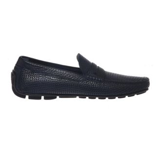 Baldinini Perforated Tumbled Leather Loafer - - Shoes - Herren - Blau - 40 EU