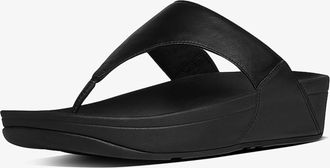 FitFlop Damen LULU TOE POST - LEATHER Zehenstütze Sandalen, Schwarz Schwarz 001, 38.5 EU