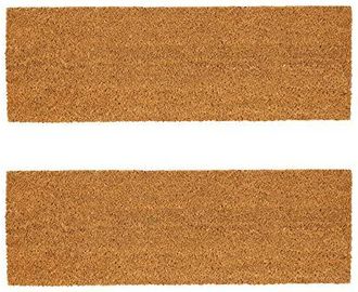 Nicola Spring Mat &agrave; Pas de Coco - nattes de Bienvenue en Plein air naturales &agrave; la Noix de Coco - 60 x 20 cm - Classique - Pack de 2