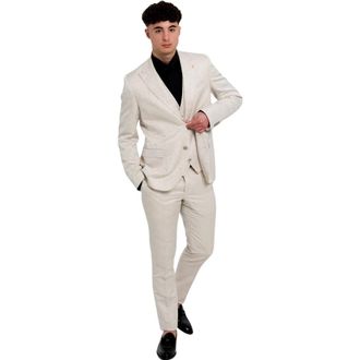 Manuel Ritz Homme, Costumes, Beige, Taille: 2XL Costume A3328