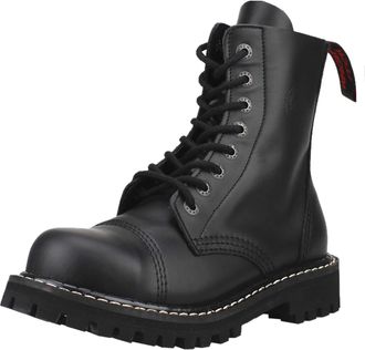 Angry Itch 08-Loch Stiefel - Leder Schwarz - Gr&ouml;&szlig;e 47