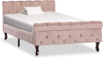 vidaXL Cadre de lit sans matelas Rose Velours 100x200 cm Vidaxl