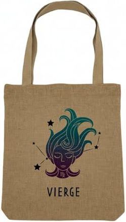 Fabulous Sac Shopping Tote Bag Aspect Lin - Vierge Signe Astrologie Prevision Stellaire C&eacute;leste Solaire Sideral Etoile - Sac de Courses Toile Epaisse 360g Beig