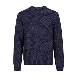 Etro Pull Col Rond &agrave; Motif G&eacute;om&eacute;trique - Homme - Pulls - Bleu - Taille: L