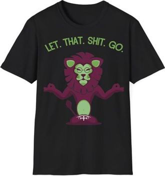 Generic Let. That. Sh*t. Go Meditating Lion T-Shirt Homme Noir, Noir, XXL