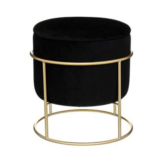 Atmosphera Atmosphera - Pouf & Coffre de Rangement Eliane 44cm Noir