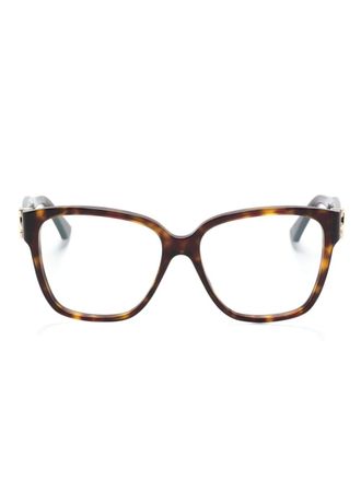 Cartier lunettes de vue Double C &agrave; monture rectangulaire - Marron