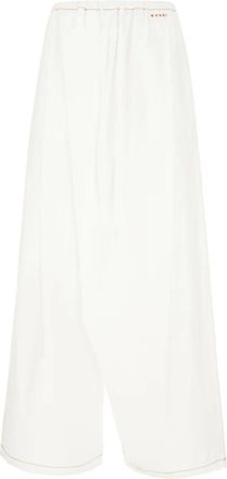 Marni Femme, Pantalons, Blanc, Taille: 36 FR Pantalon Large Fluide