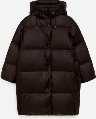 Arket Langer Upcycled Down Mantel -Braun