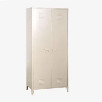 Sklum Sklum - Armoire vestiaire 2 portes en acier - Dimensions 180x80x46cm - &Eacute;tag&egrave;res larges et barre de suspension - Pour rangement bureau et maison