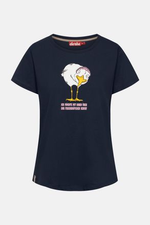 Derbe Derbe T-Shirt Br&ouml;tchenm&ouml;we Damen Dunkelblau GOTS Organic