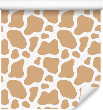OEM Carta Da Parati Con Macchie Di Mucca Color Oro E Crema, Sfondo Crema Per Soggiorno E Camera Da Letto 50x1000 Cm