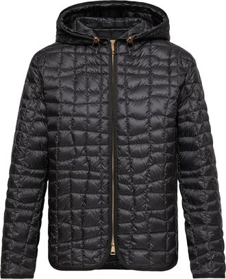 Moncler Moncler Doudoune Courte &Agrave; Capuche Et Matelassage G&eacute;om&eacute;trique Eglantier, Femme, Noir, Taille: 00