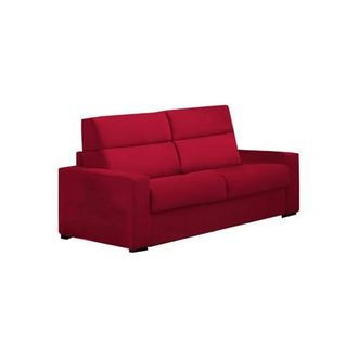 Talamo Italia 3-Sitzer festes Sofa Quarta, Lineares Sofa für Wohnzimmer, gepolstert, Abnehmbarer Bezug, 100% Made in Italy-Qualität, 220x95 h100 cm, Rot