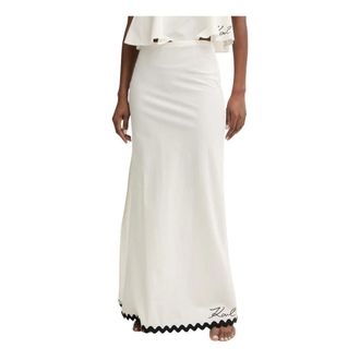 Karl Lagerfeld Signature Scallop Beach Skirt - - Skirts - Damen - Wei&szlig; - S