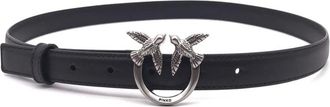 Pinko Pinko, Femme, Accessoires, Noir, Taille: XS Love Birds Thin Leather Belt