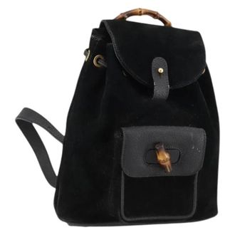 Gucci Pre-owned Vintage Bamboo Rucksack - - Pre-owned - Damen - Schwarzk - ONE SIZE