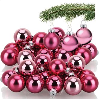 Com-Four 40x Mini-Christbaumkugeln aus Glas - kleine Weihnachtskugeln f&uuml;r die Weihnachtsdekoration - Baumschmuck f&uuml;r den Weihnachtsbaum - &Oslash; 3 cm