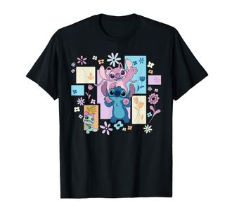 Disney Stitch & Angel Spring Easter Friendly Flower Faces T-Shirt