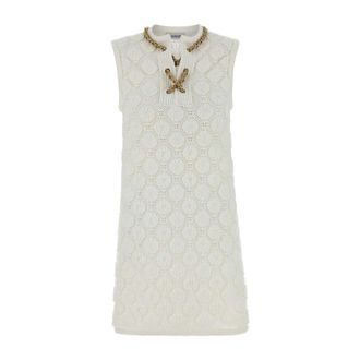 Burberry H&auml;kelkleid aus Baumwollmischung - - Dresses - Damen - Wei&szlig; - S