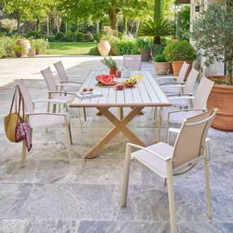 Hesperide Table de jardin 8 places Axiome argile - Hesp&eacute;ride