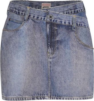 Guess Femme, Jupes, Bleu, Taille: W28 Mini-Jupe en Denim pour Femmes