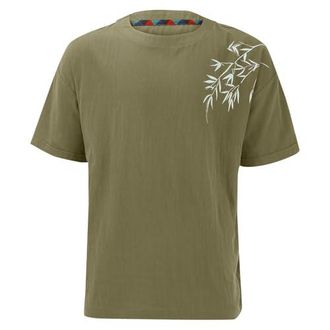 Generic Chemise d&eacute;t&eacute; en coton et lin pour homme - T-shirt &agrave; manches courtes en coton - Style chinois ample &agrave; demi-manches - Respirant, Vert, XXL