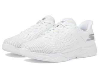 Skechers Homme Viper Court Reload Hands Free Slip-ins Sneaker Basket, White/Textile/White Trim, 42.5 EU