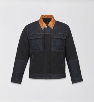 MCM Jacke aus Denim und gestepptem Nylon MOOD INDIGO COTTON
