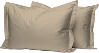 Pizuna 400 Fadenzahl Baumwolle Oxford Kissenbezug 50 X 75 Einfach Taupe, 2-teilig 100% langstapelige Baumwolle weiche Mako-Satin weben luxuri&ouml;s Nur Kissenbez