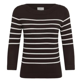 Kaffe Pull KAlizza &agrave; encolure bateau - Femme - Pulls - Brun - Taille: 42 FR