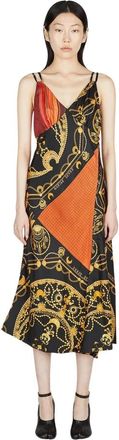 Marine Serre Femme, Robes, Noir, Taille: 40 FR Print Satin Dress