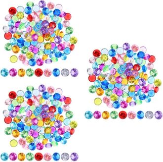 Valiclud 3 Sätze Bunte Kunststoff-diamanten Kristall Schmucksteine Deko Edelsteine Für Basteln Party Hochzeit Tischdekoration Vielseitig 100 Stück * 3