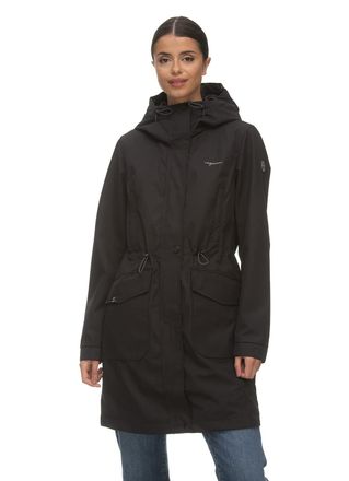 Ragwear SUMMER RELOVED REMAKE Damen Frauen Parka,Mantel,Übergangsmantel,Übergangsjacke mit Kapuze,Schwarz,XS