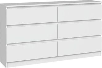 Hucoco CDF Kommode Malwa M6 140 Farbe: Eiche Sonoma Schrank f&uuml;r Dokumente, Kleinigkeiten Ideal f&uuml;r Wohnzimmer, Schlafzimmer, Kinderzimmer, Jugendzimmer und