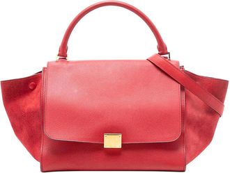Celine Hobo Bags - Medium Leather Trapeze Satchel - Gr. unisize - in Rot - f&uuml;r Damen
