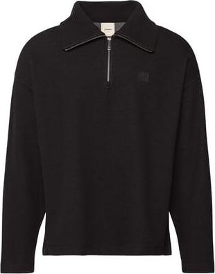 Calvin Klein Sweat droit &agrave; col zipp&eacute; en coton m&eacute;lang&eacute;