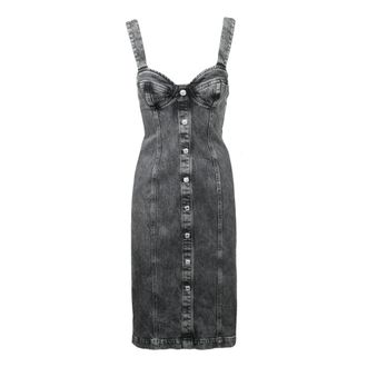 Moschino Longuette aus Denim - - Dresses - Damen - Grau - XS