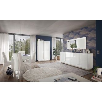 LC spa home24 Schrank 121 x 193 x 44cm Weiß/Hochglanz Weiß