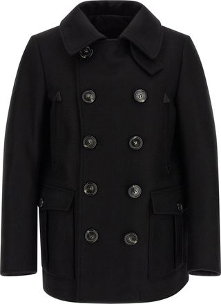 Dsquared2 Wool Double-Breasted Coat - Black