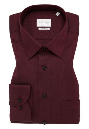 Eterna Hemd Comfort Fit Green Level 65 cm Arm Bordeaux Struktur 8464/97 E181, Kragenweite:42