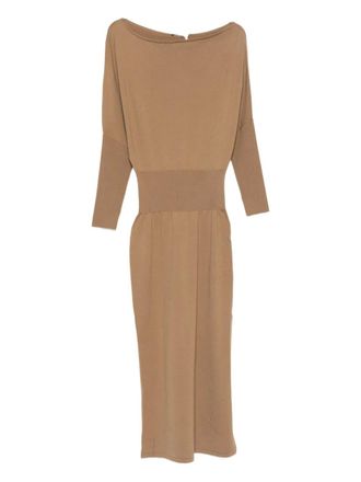SIMKHAI Schulterfreies Reese Midikleid - Braun