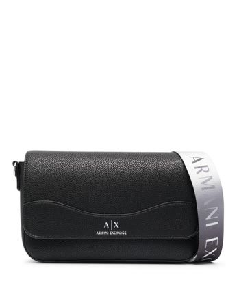 A|X Armani Exchange sac à bandoulière en cuir à logo imprimé - Noir