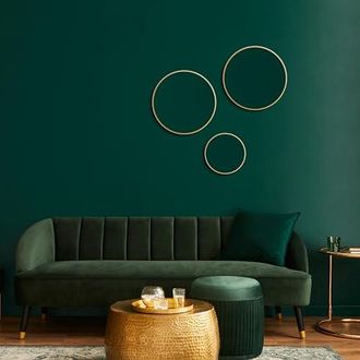 Talos Picasso Gold Spiegel Ø 40 cm - Hochwertiger Aluminiumrahmen, runder Badezimmerspiegel für stilvolles Ambiente - Eleganter Wandspiegel, der Funktionali