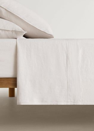 Mango Drap plat lin lavé lit 135/140 cm beige - Home - Lit 135/140 cm - MANGO HOME