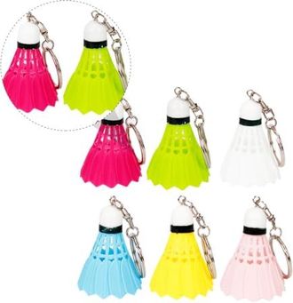 BESTONZON Lot de 6 Porte-Cl&eacute;s Badminton Color&eacute;s en Mat&eacute;riau L&eacute;ger Pendentifs Suspendus pour Paquet Voiture et D&eacute;coration DAccessoires